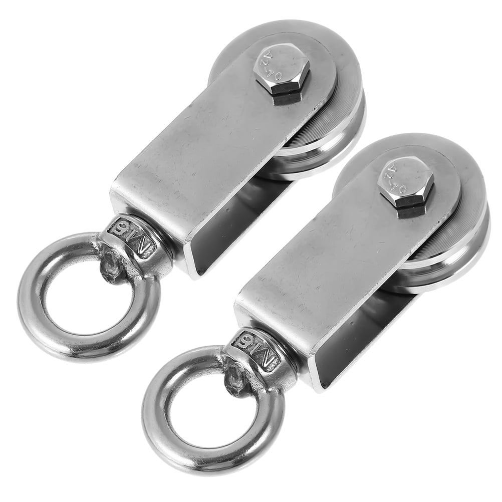 Raindrops 2 Pcs U Shaped Cable Pulleys Wire Rope Pulley Hanging Ring ...