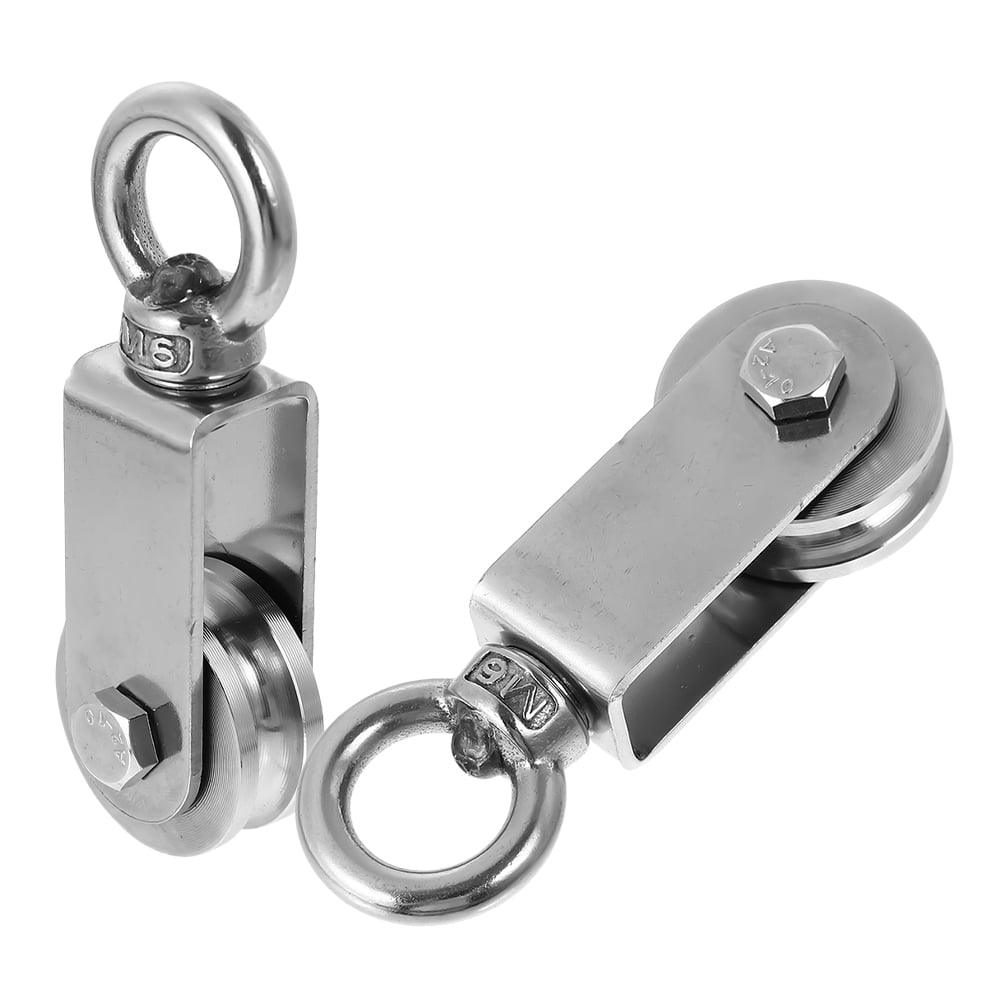 Raindrops 2 Pcs U Shaped Cable Pulleys Wire Rope Pulley Hanging Ring ...