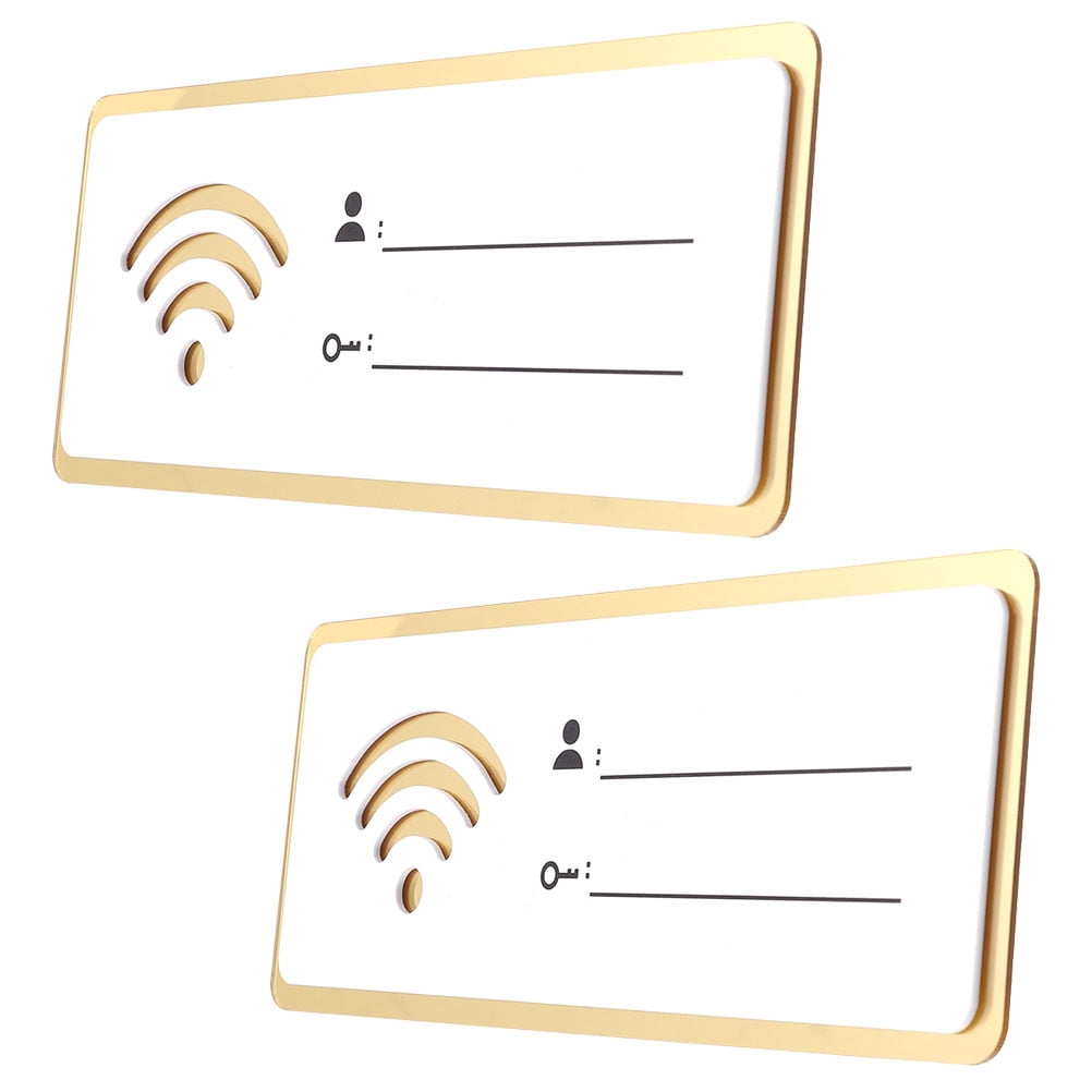 Raindrops 2 Pcs Wifi Sign White and Gold Password for Office - Walmart.com