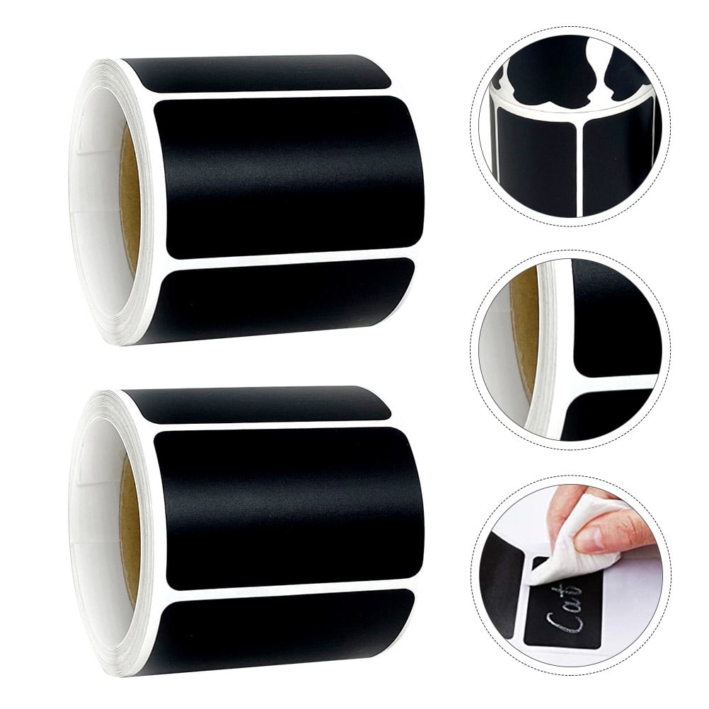 Raindrops 2 Rolls Round Labels for Spice Bottles Black PVC 1.97*1.97in ...