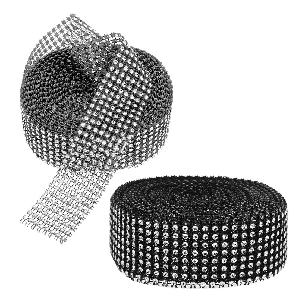 Raindrops 2 Rolls Sparkling Diamond Ribbon 9mx4cm Bling Wraps 8 Row ...
