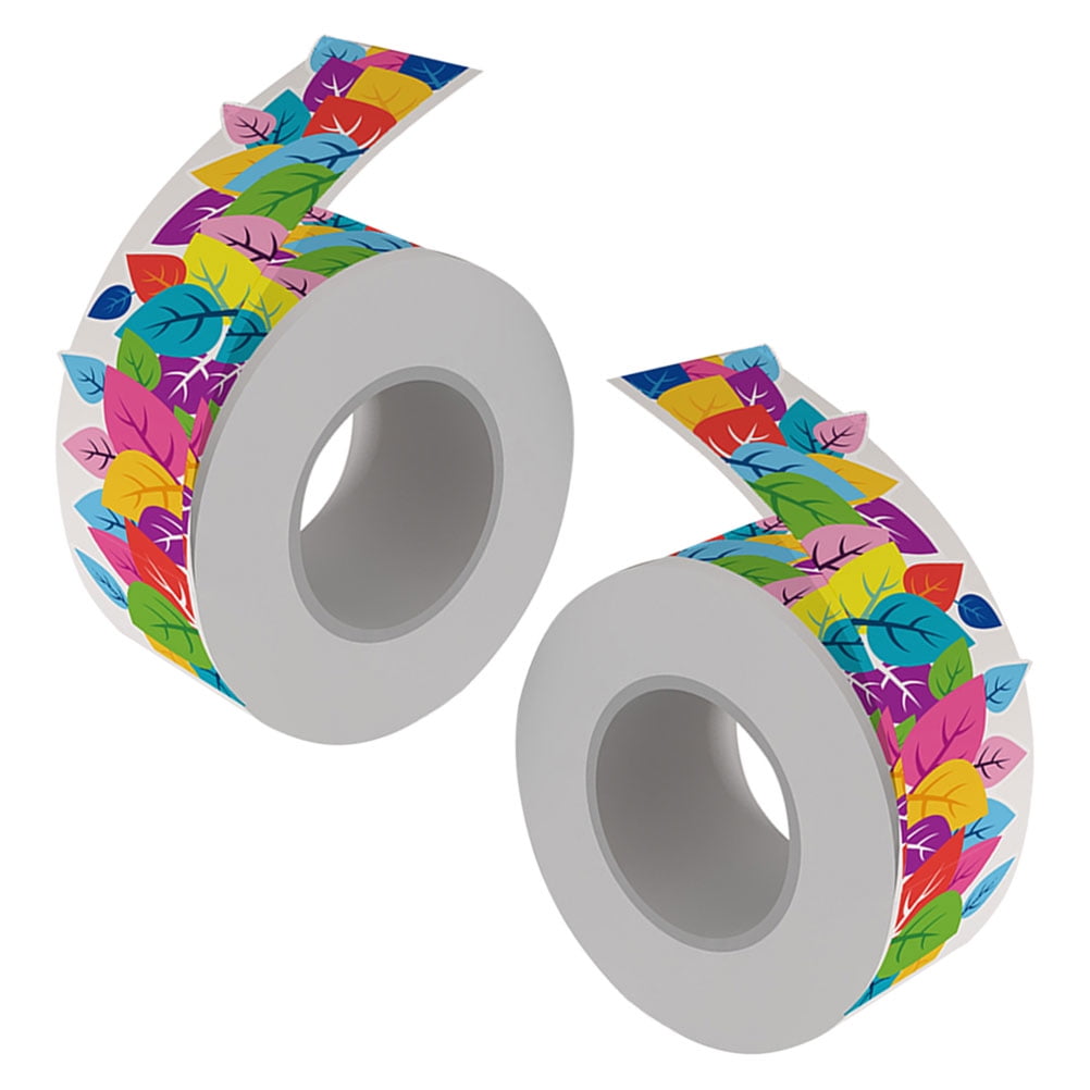 Raindrops 2 Rolls Tree Leaf Pattern Border Stickers Scalloped Bulletin ...