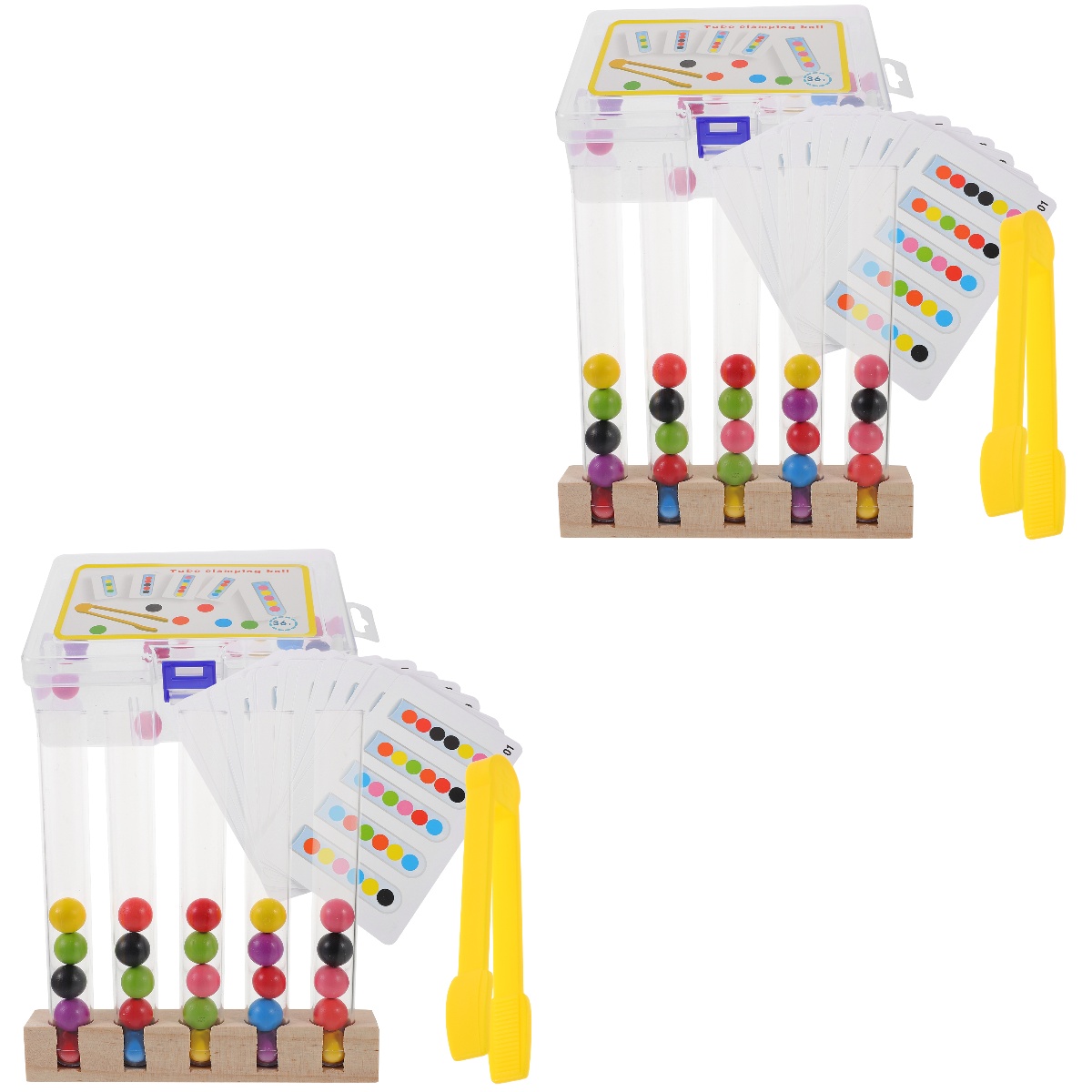 Raindrops 2 Sets Clipping Ball Toy Clip Wooden Beads Test Tube Toy ...