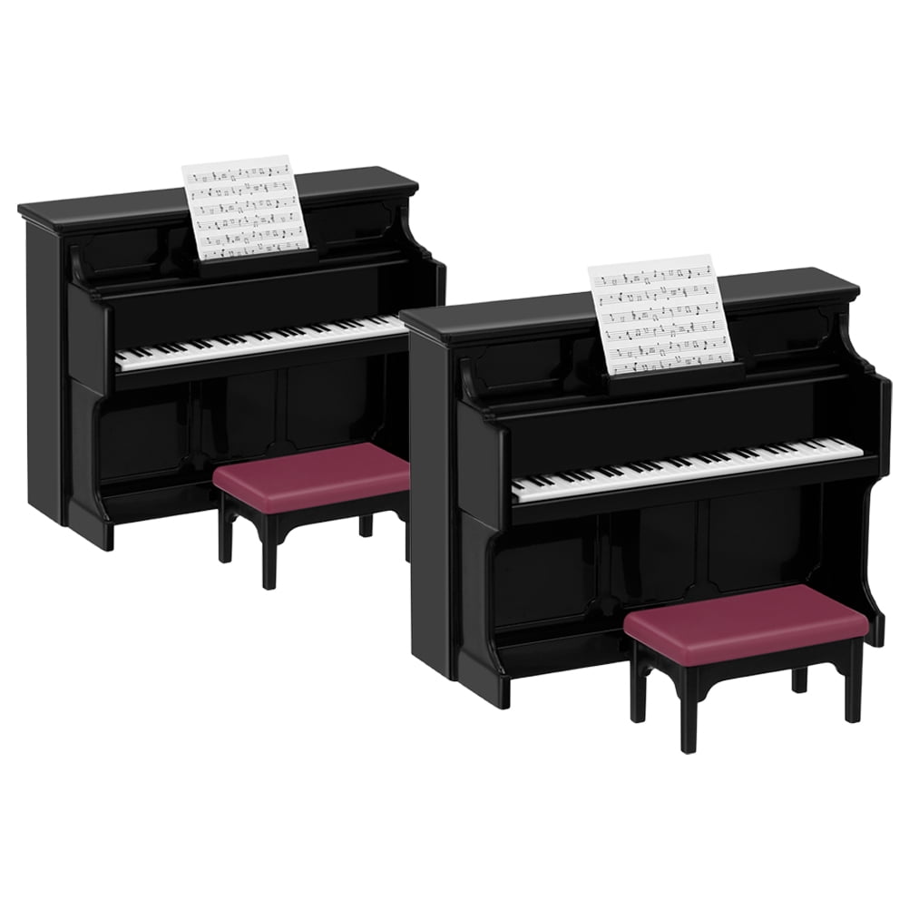 Raindrops 2 Sets Dollhouse Mini Piano And Bench Set Doll House Piano ...