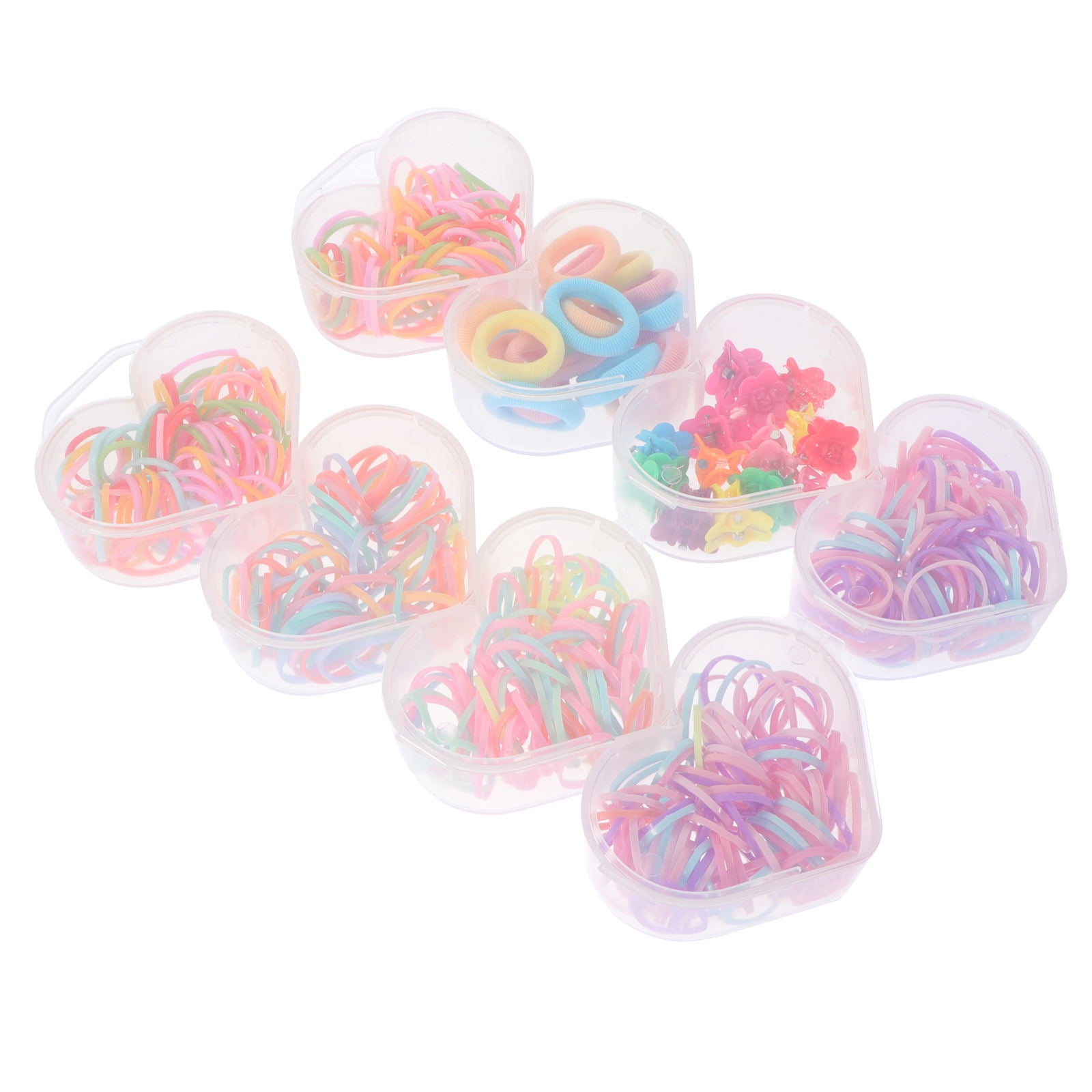 Raindrops 2 Sets Kids Hair Rings Mini Claw Clips Elastic Ties Girl ...