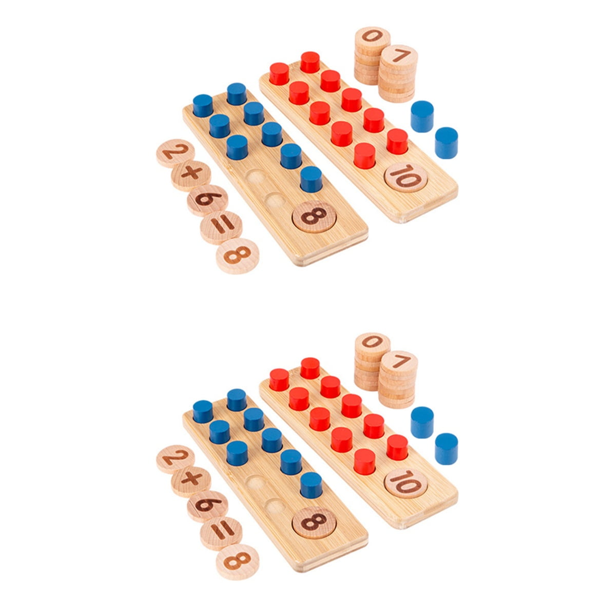 Raindrops 2 Sets Kids Wooden Math Toys Number Cognitive Plaything Early ...