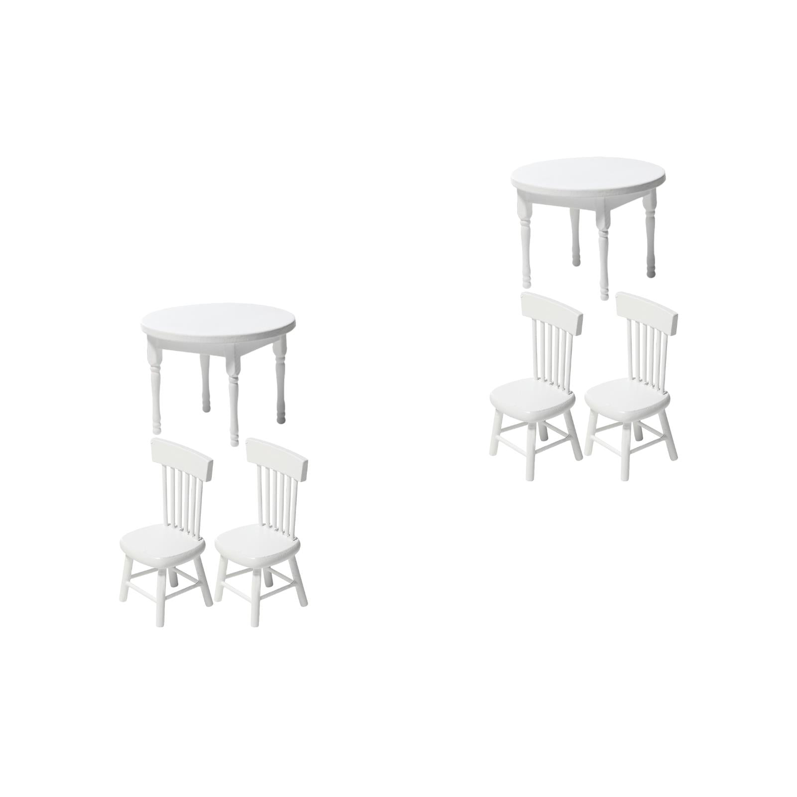 Raindrops 2 Sets Mini House Table Chair Wooden Mini Table Chair Models ...