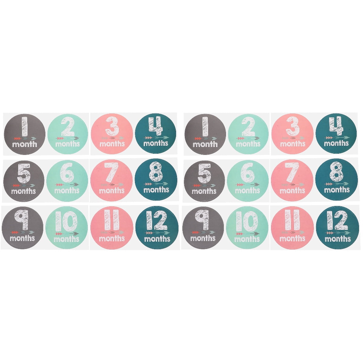 Raindrops 2 Sets Monthly Baby Stickers Baby Milestone Stickers Newborn ...