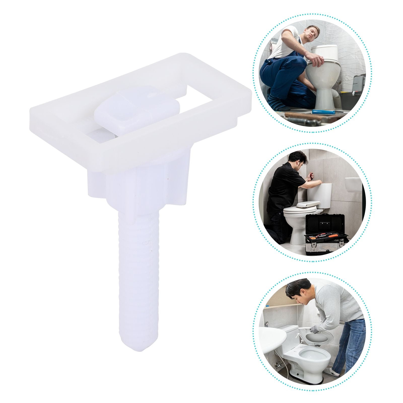 Raindrops 2 Sets Toilet Anchor Installation Screw Bolt Kits for Maintenance Workers in White ABS ...