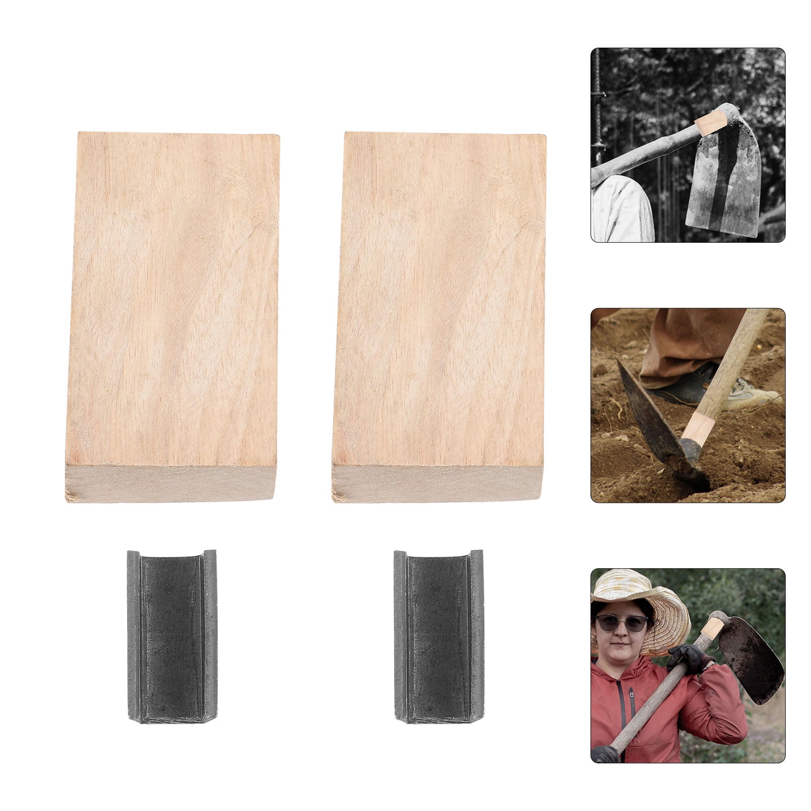 Raindrops 2 Sets of Hoe Head Fixer Parts Garden Hoe Parts Replacement ...