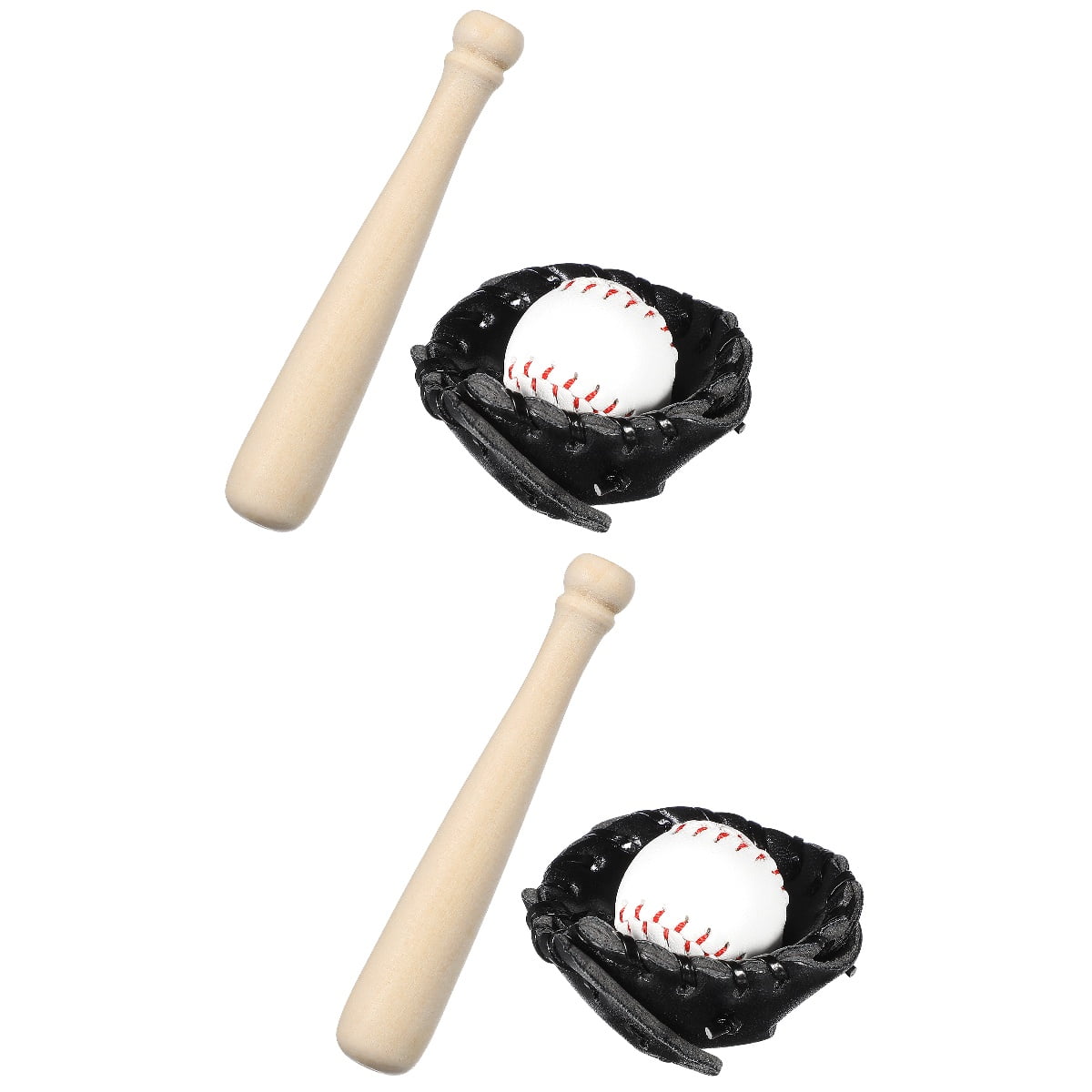 Raindrops 2 Sets of Miniatures Sports Mini Baseball Bat Glove Ball Kit ...