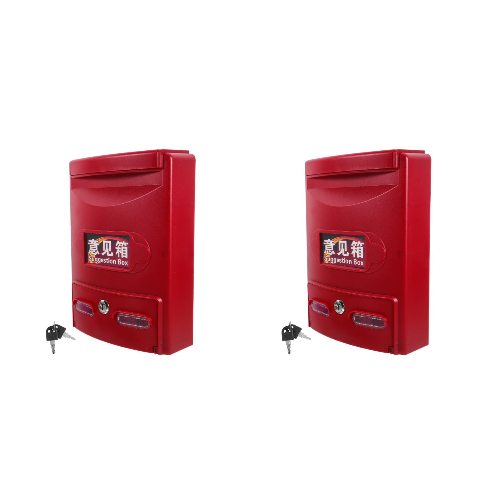 Raindrops Hemoton 2 Sets Locking Mailbox Wall Mounted Secure Mailbox ...