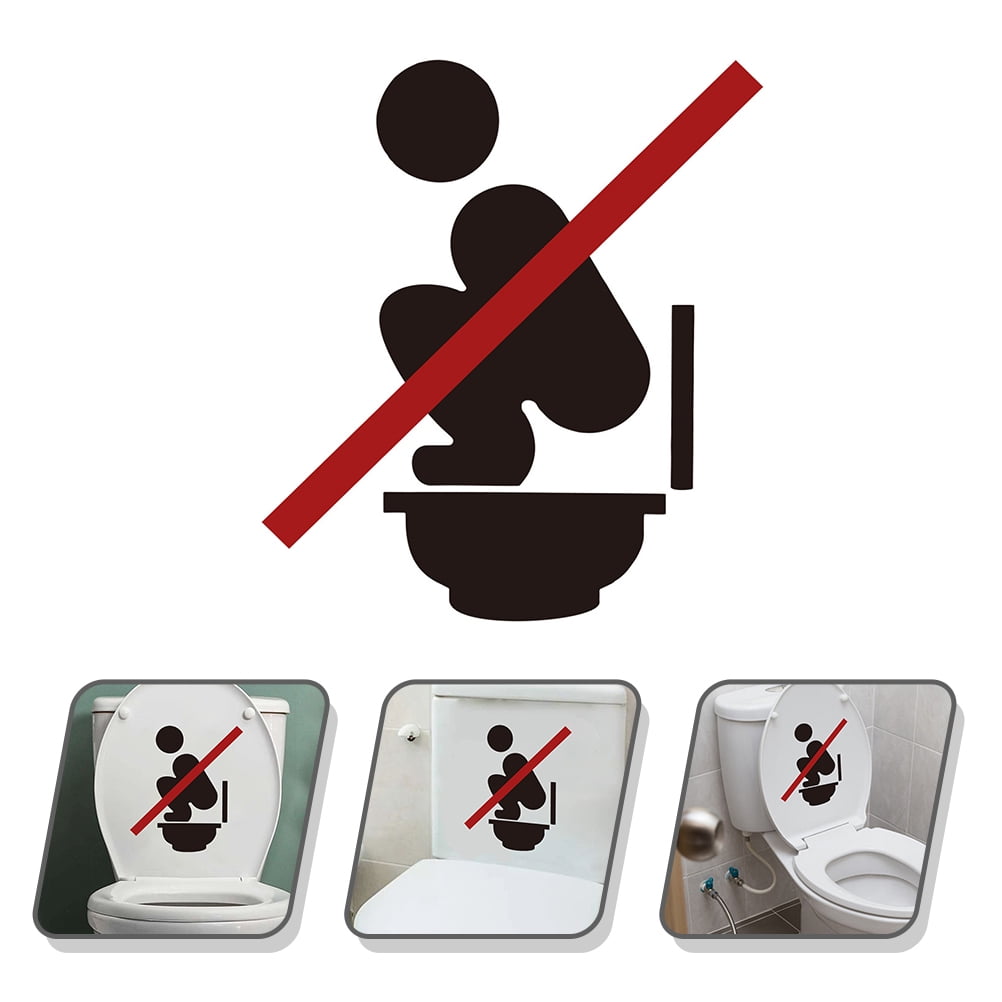 Raindrops 2 Sheets Toilet Seat Sign Cling Adhesive Toilet Lid Sign ...