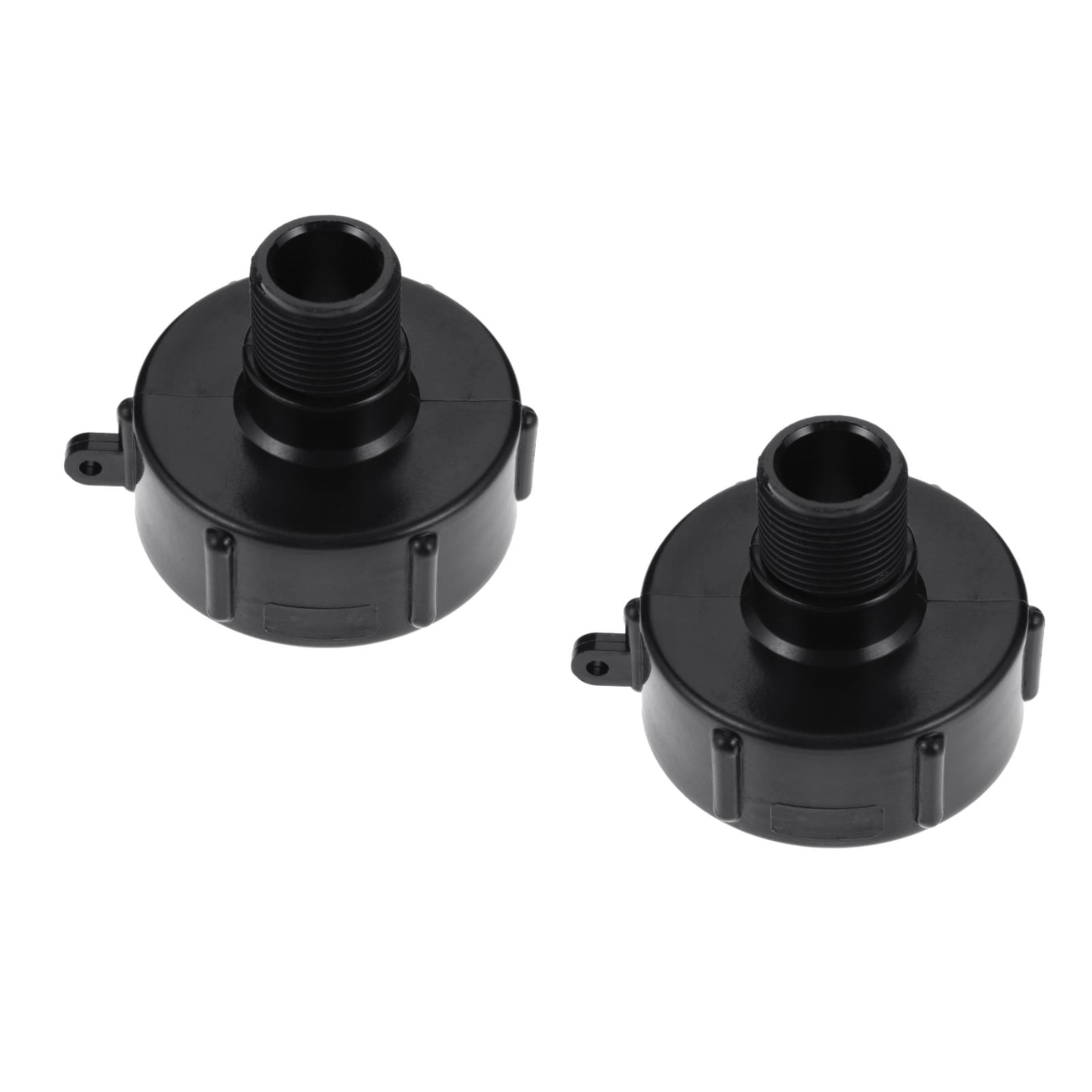 Raindrops 2 pcs Black IBC Tank Adapter Coarse Thread Plastic Water Tank ...