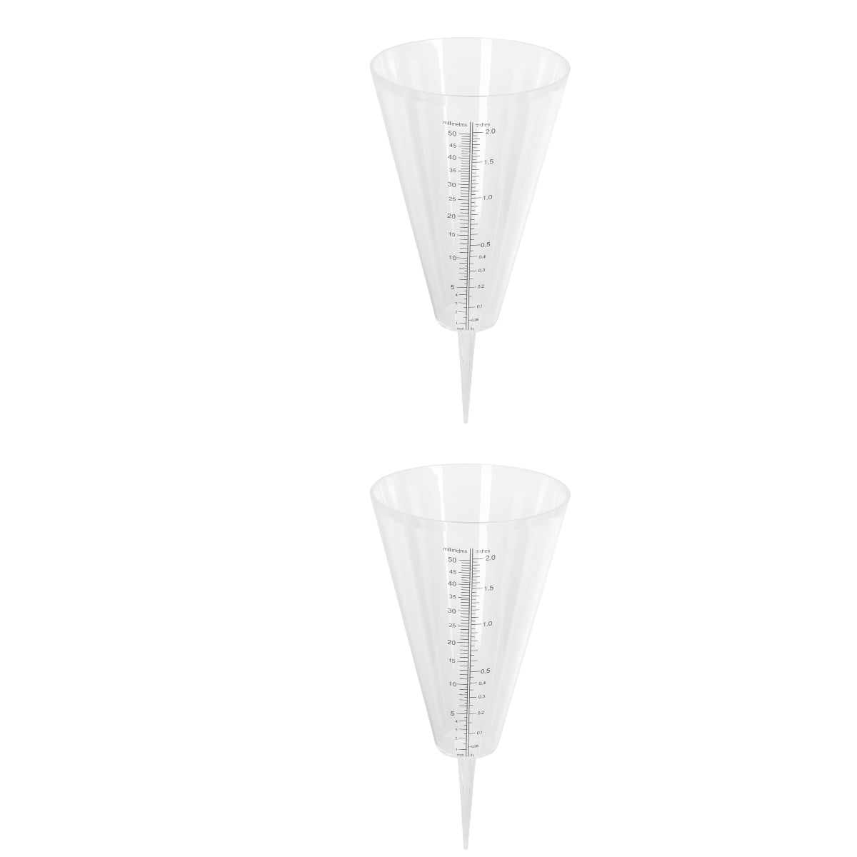 Raindrops 2 pcs Conical Stake Easy Read Conical Meter Rain Measuring ...