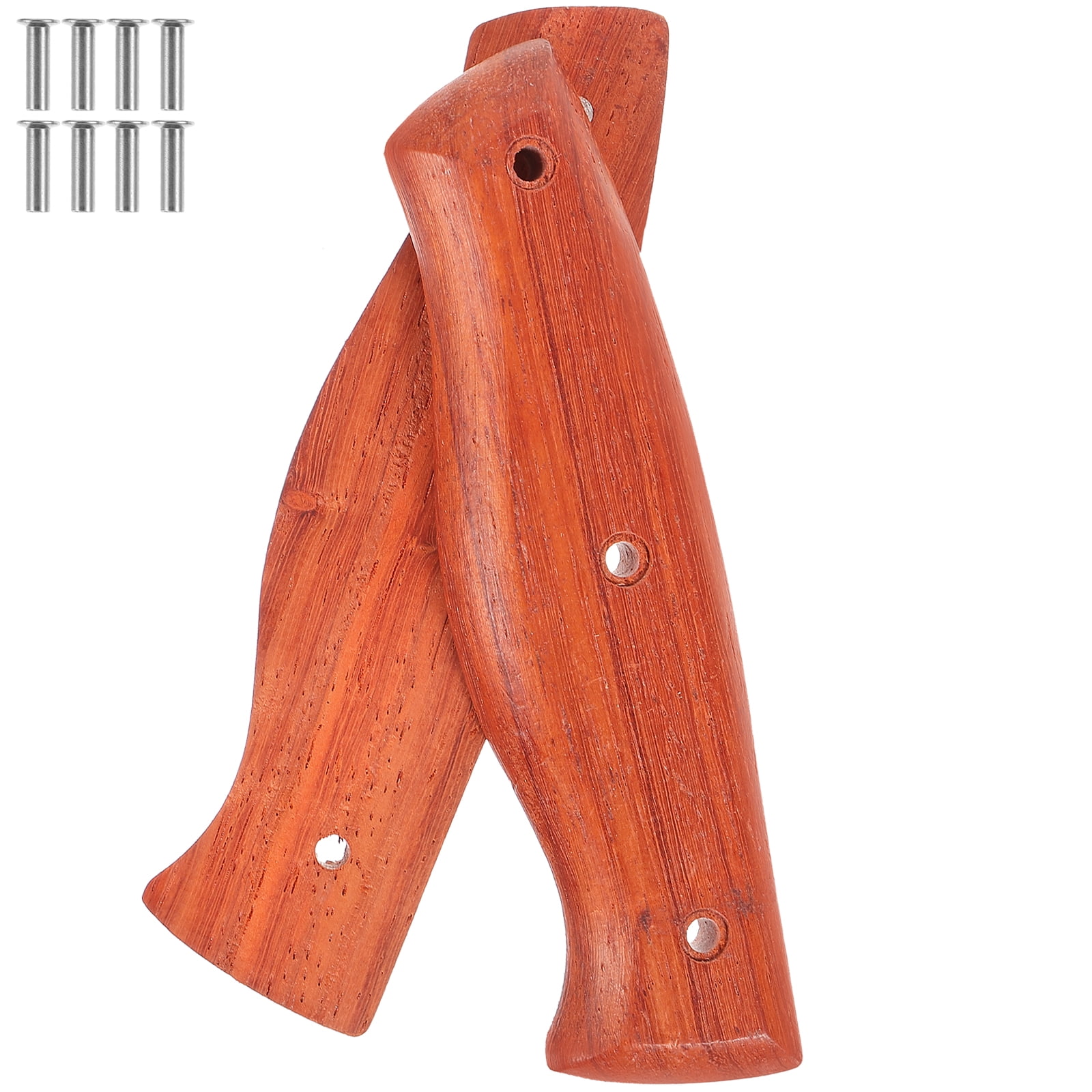 2 pcs Brown Wooden and Metal Kitchen Knife Handle for Home Use ...