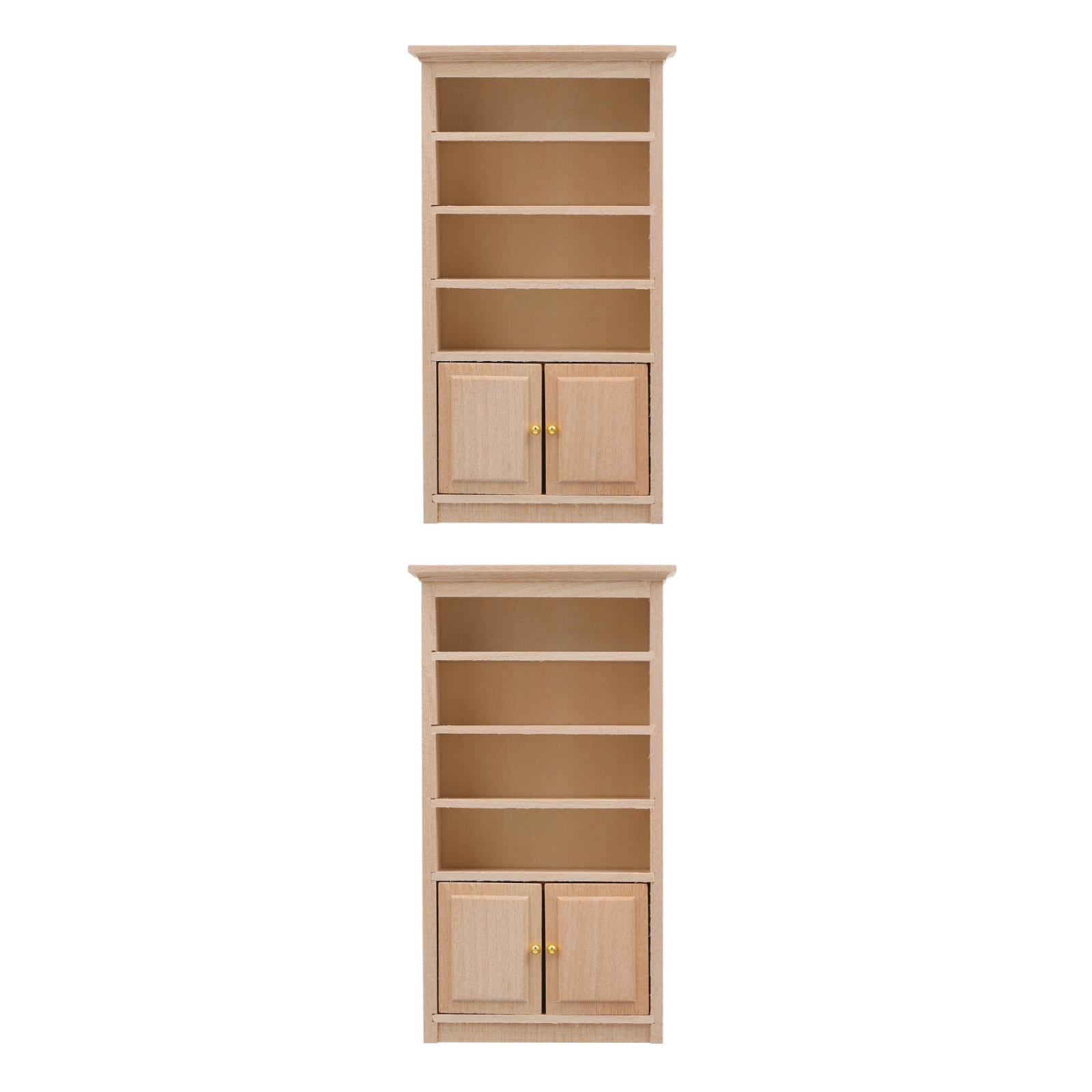 Raindrops 2 pcs Mini Study Bookcase Mini House Shelf Micro Scene ...