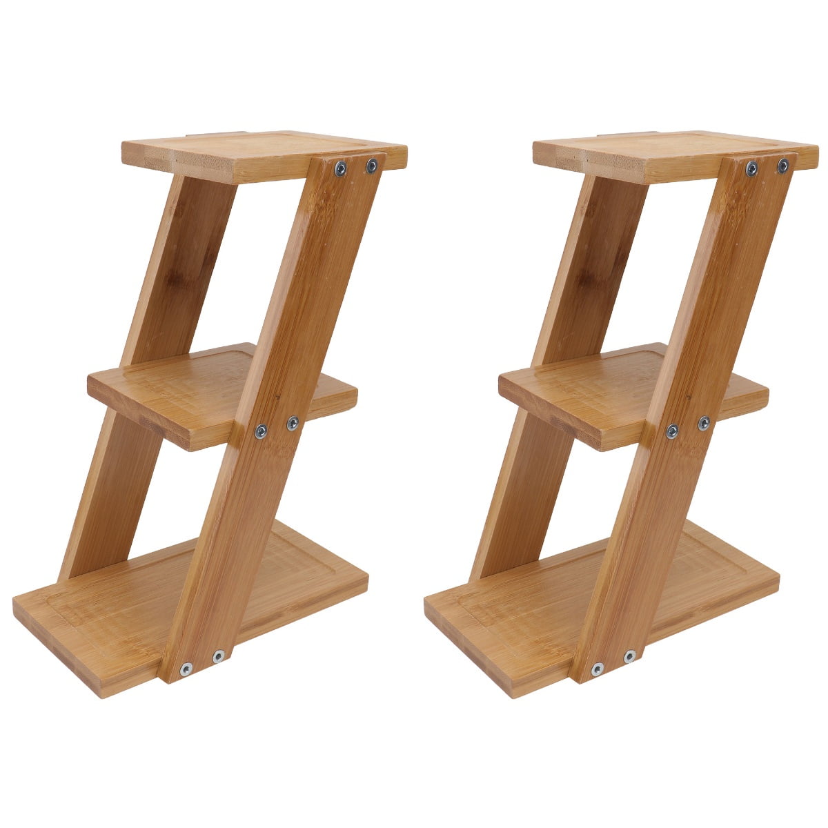 Raindrops 2 pcs Multi-layer Bamboo Flower Rack Chic Desktop Plant Stand ...