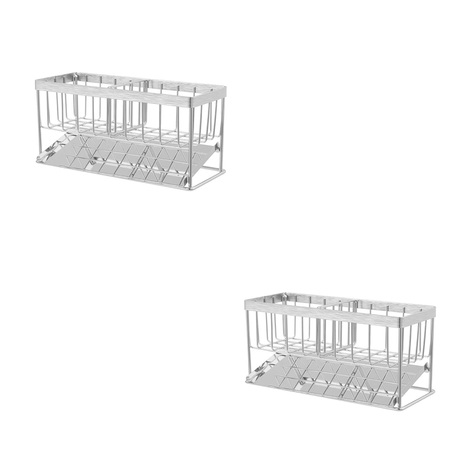 Raindrops 2 pcs Stainless Steel Rack with Drainage Tray Holder Kitchen ...