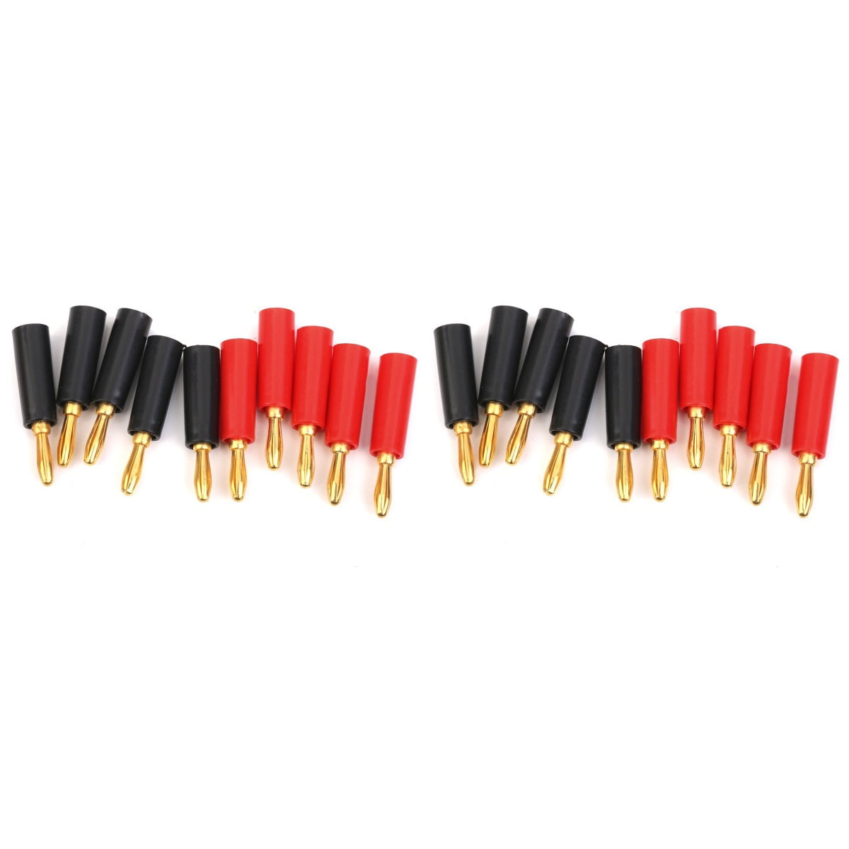 Raindrops 20 Pairs of 4mm Gold Plated Banana Plug Connectors (Black+Red ...