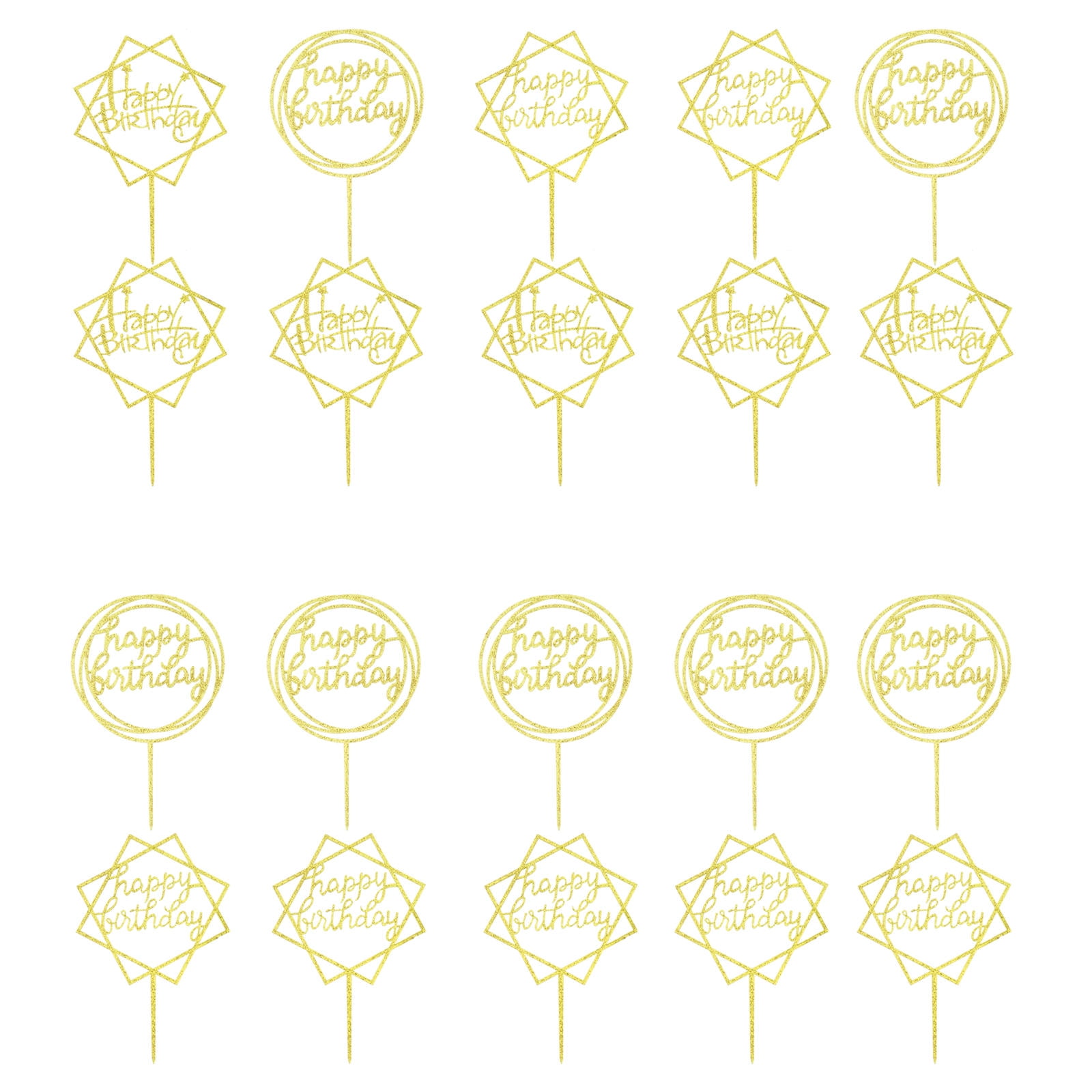 Raindrops 20 Pcs Birthday Cake Picks Dessert Cake Toppers Cake Insert ...