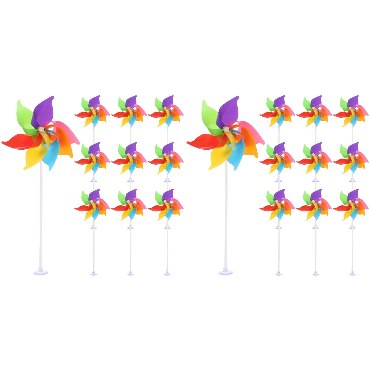 Raindrops 20 Pcs Colorful Pinwheel Ornaments Plastic Pinwheel Decors ...