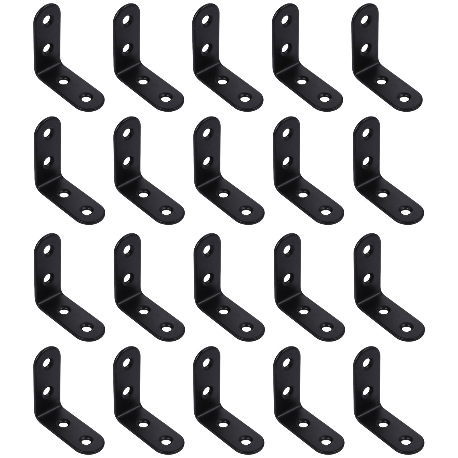 Raindrops 20 Pcs Corner Code Angle Fitting Pressed Brackets Steel Black ...