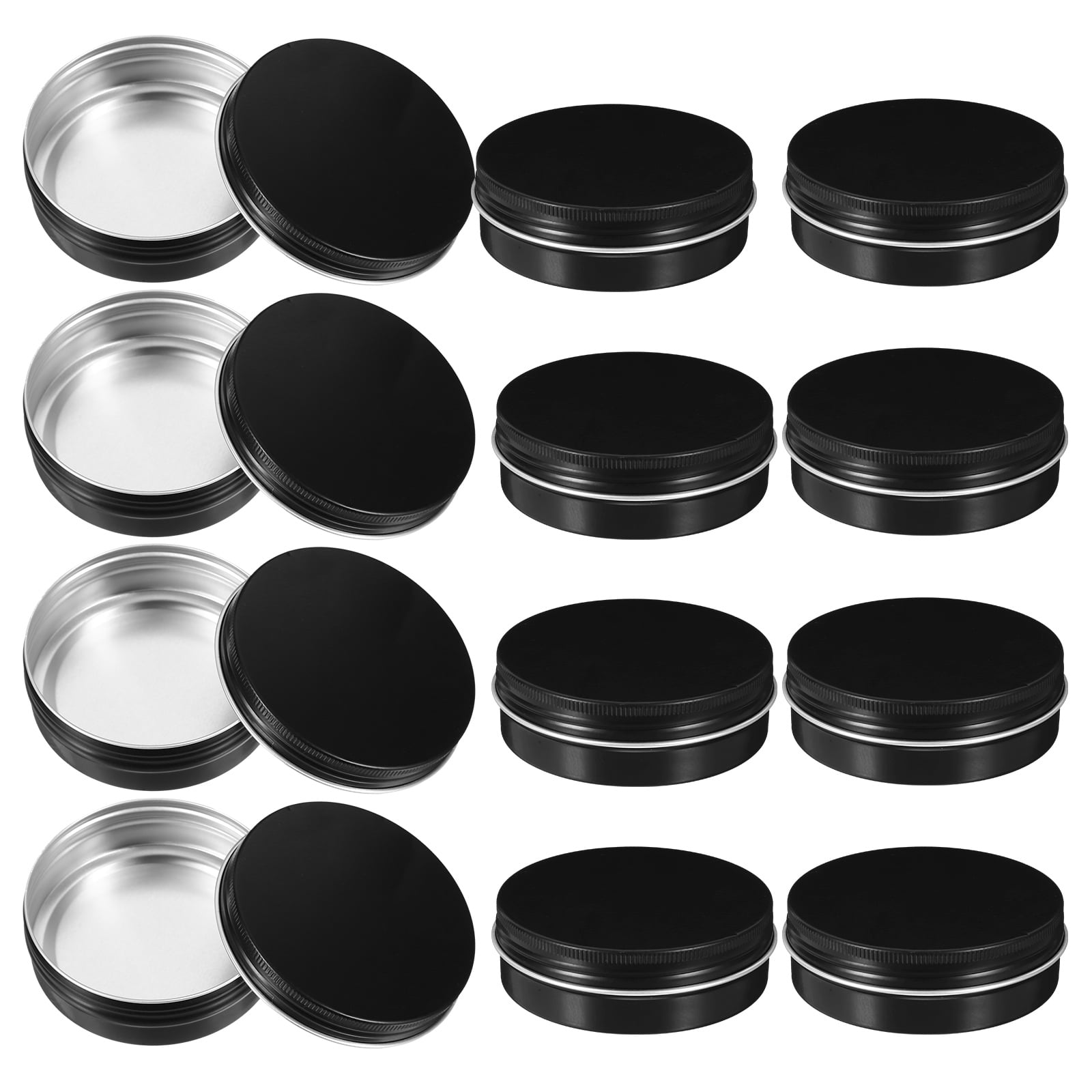 Raindrops 20Pcs Aluminium Travel Storage Boxes Black Durable Cream ...