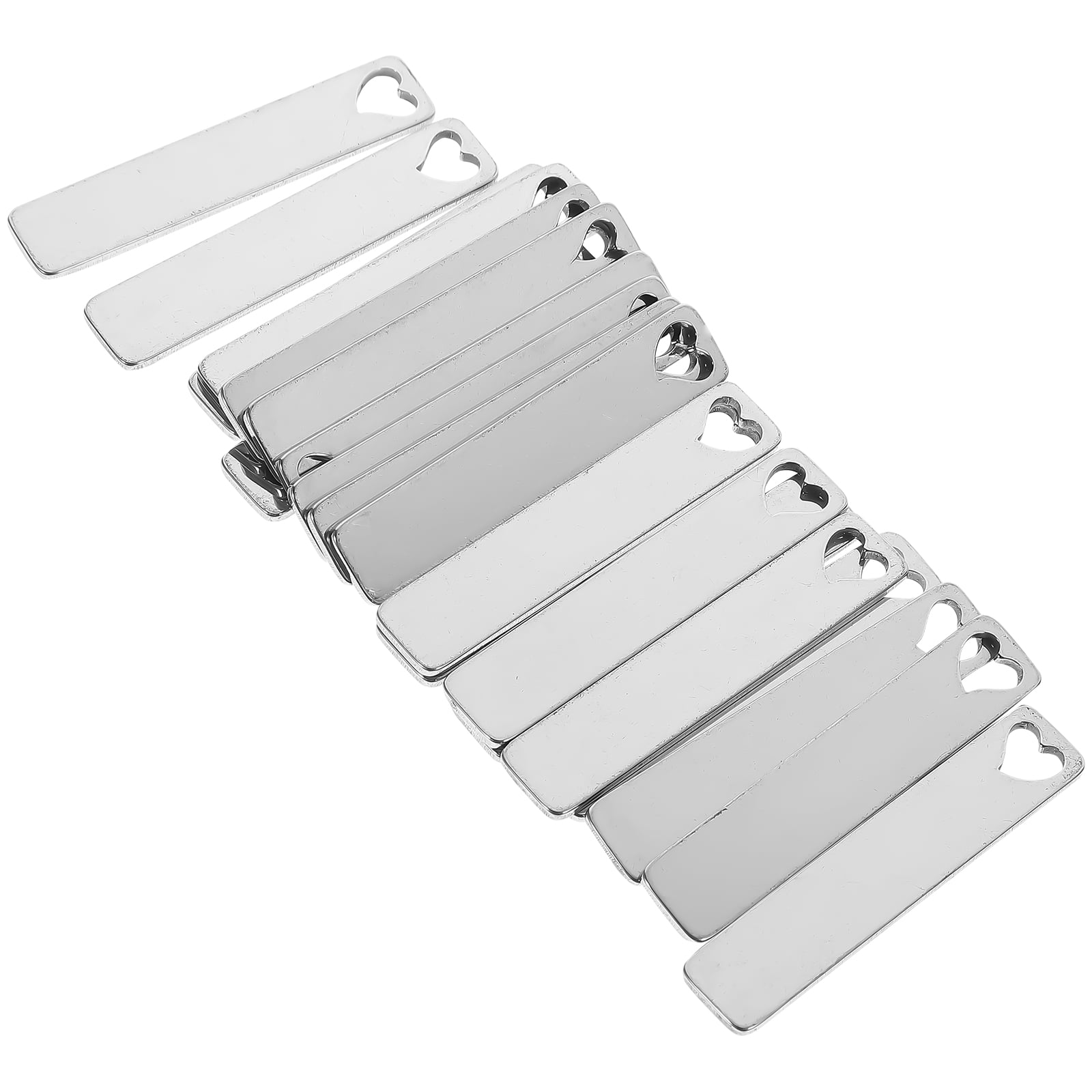 20 Pieces Silver Stainless Steel Blank Tags for DIY Jewelry Making and ...