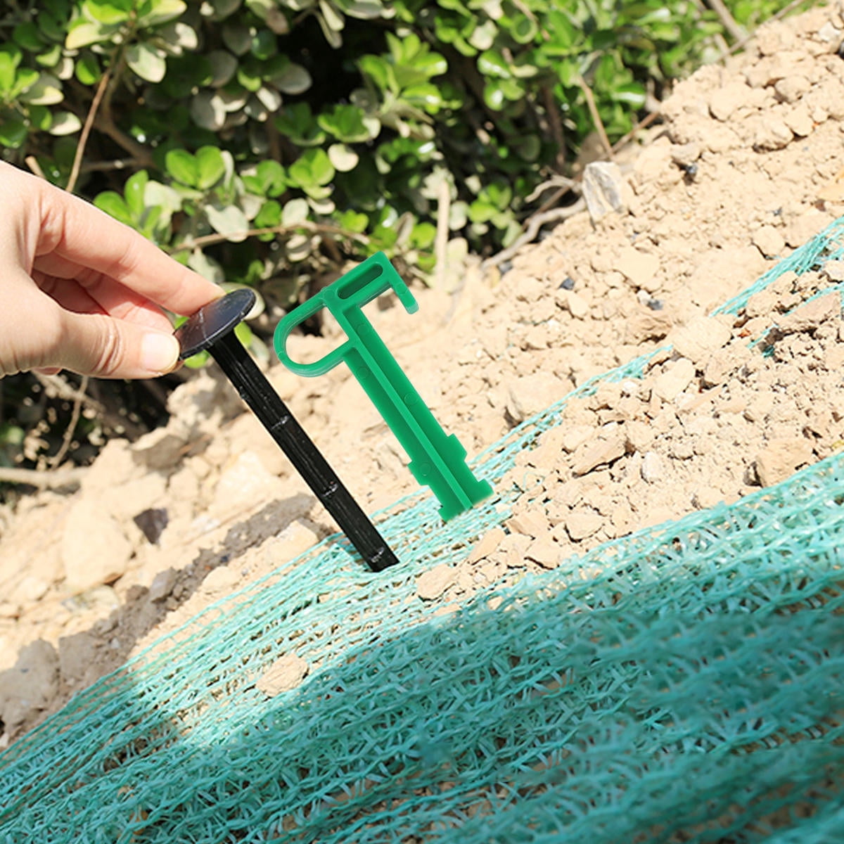 SHINYPASING Non Metal Tent Pegs Green Plastic 20Set 1.4x5.5in for ...