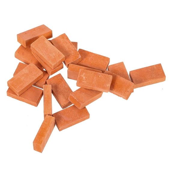 Raindrops 20 Pcs Miniature Bricks for Sand Table Decor Red Pottery Clay ...