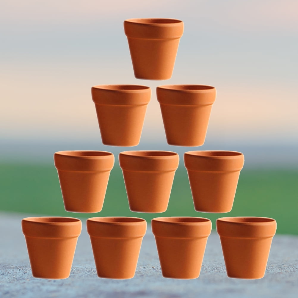 Raindrops 20 Pcs Red Ceramic Flower Pot Planter Seedling Plants Clay ...
