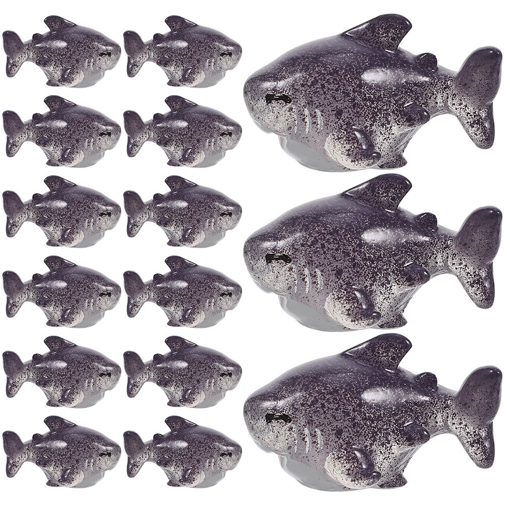 Raindrops 20 Pcs Tiny Miniature Shark Figurines Gnomes Animals Figures ...