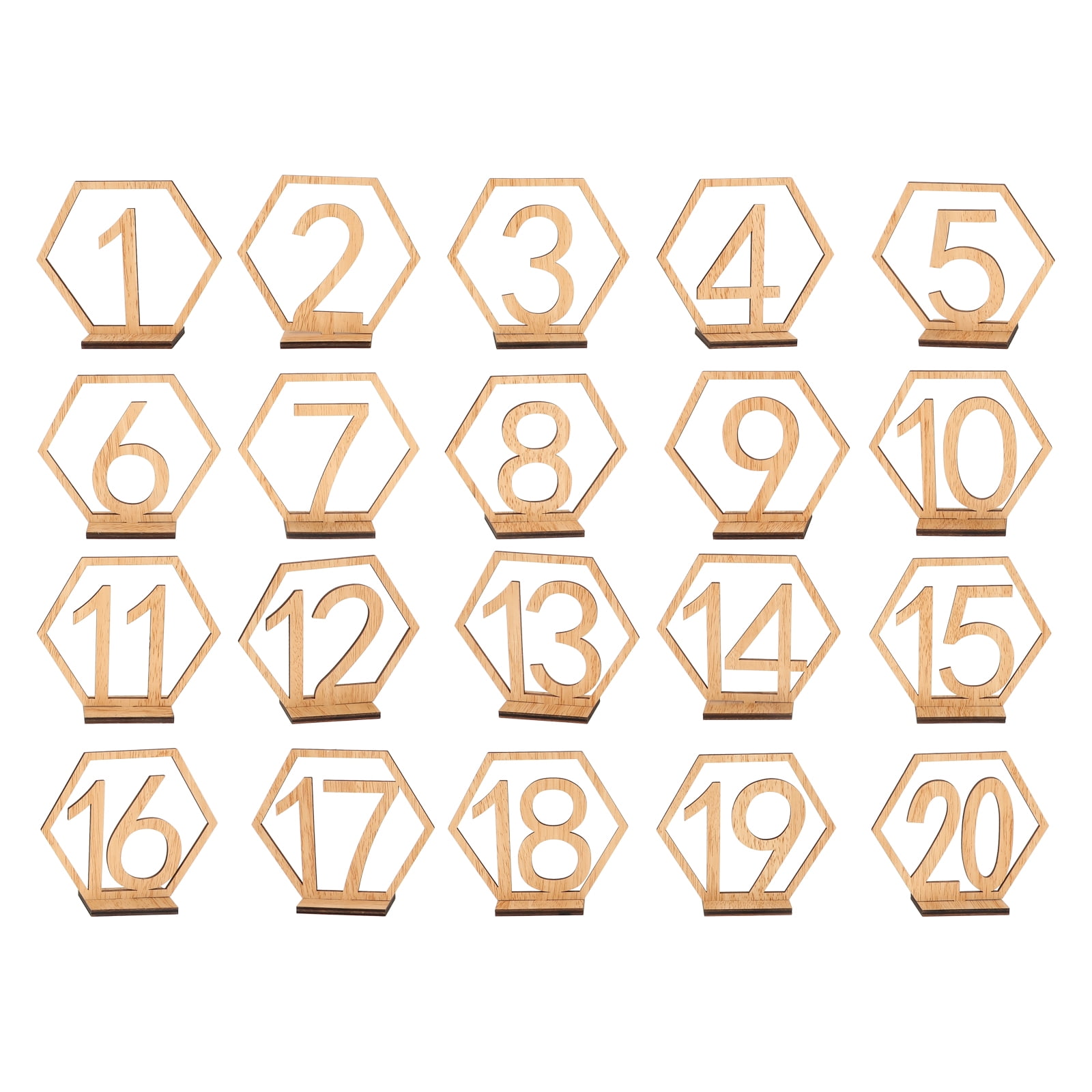 Raindrops 20 Pcs Wood Wedding Number Table Numbers for Holder ...