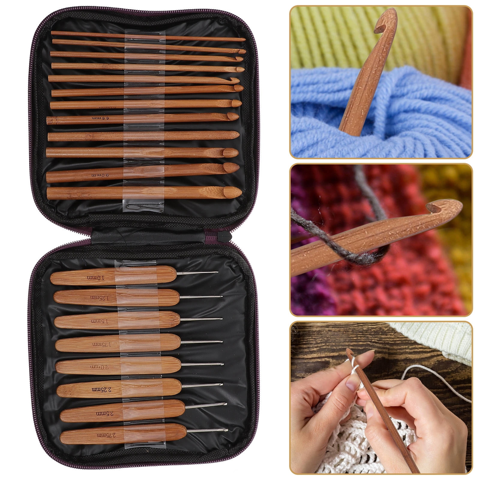 Raindrops 20-Piece Set Crochet Knitting Hook for Beginners Multi Color ...
