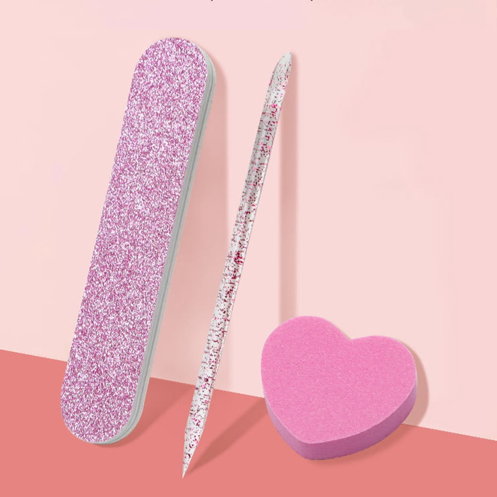 Raindrops 20 Sets Nail Art Tool Kit Pink Sponge Plastic Manicure Files ...