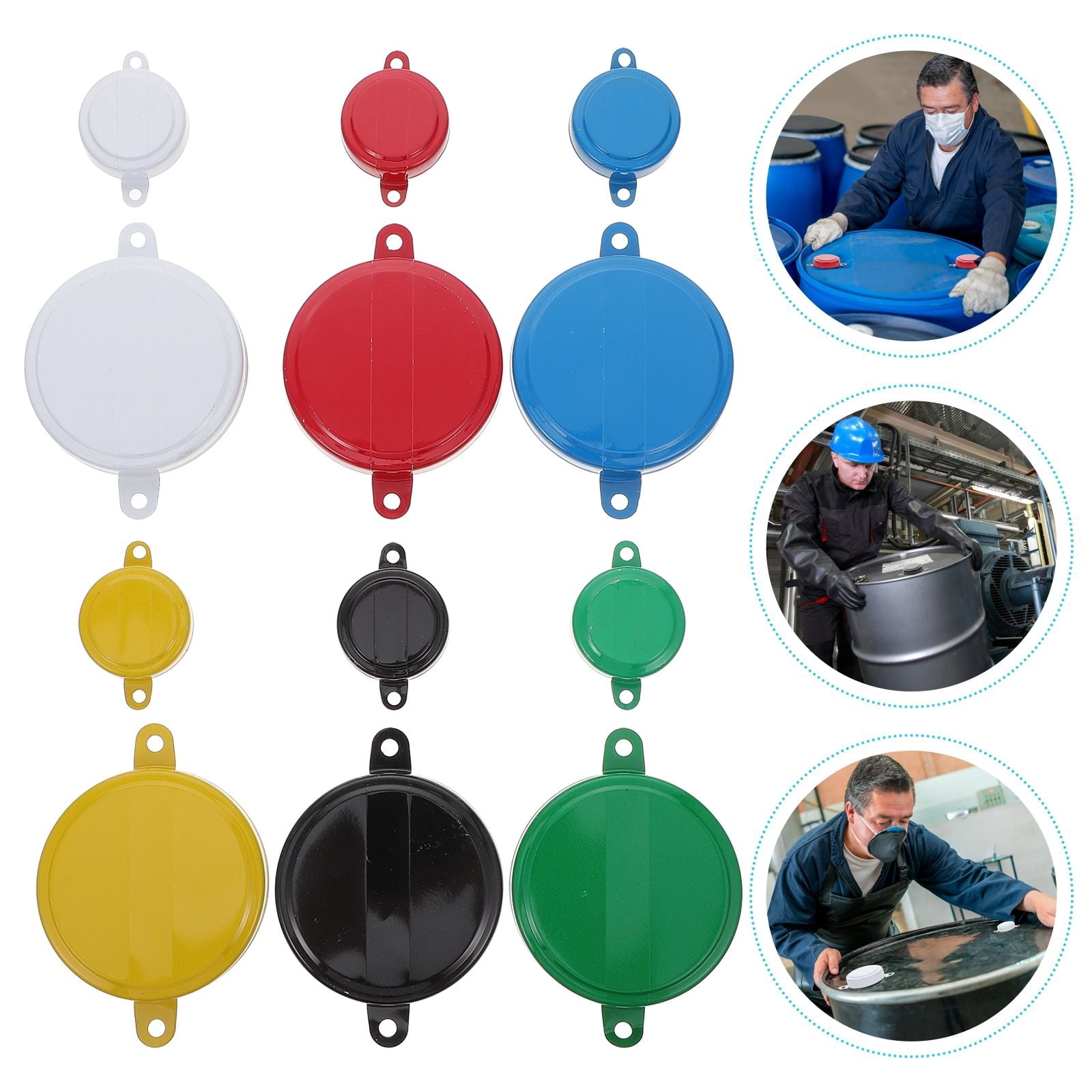 Raindrops 20 Sets Circular Barrel Covers Iron Leak Prevention Assorted ...