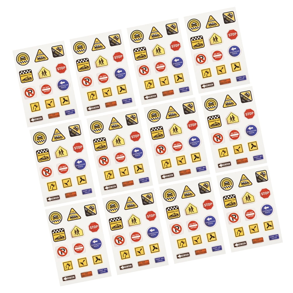 Raindrops 20 Sheets Kids Traffic Sign Stickers Educational Road Sign ...