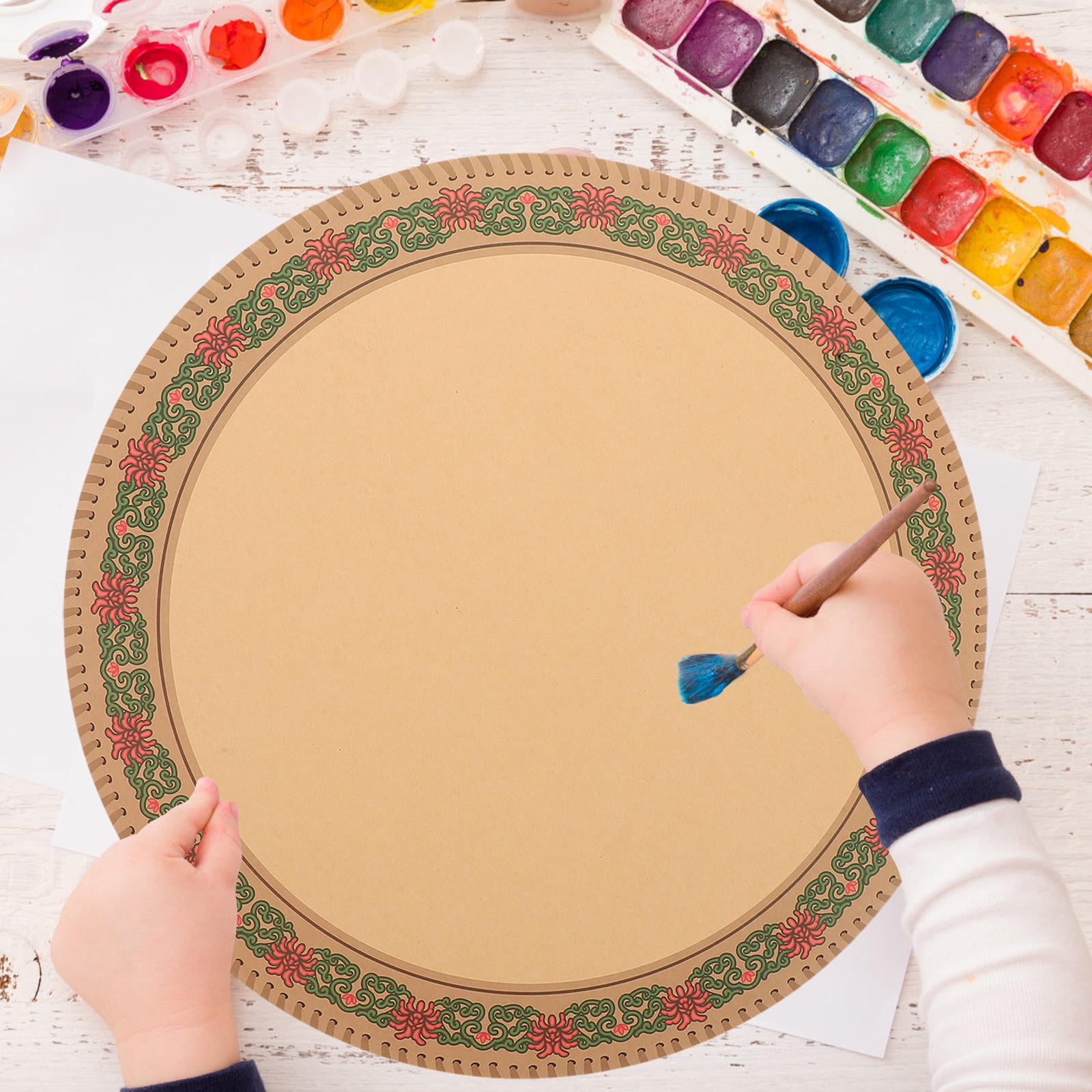 Raindrops 20 Sheets Round Ethnic Art Sketching Paper With Decorative ...