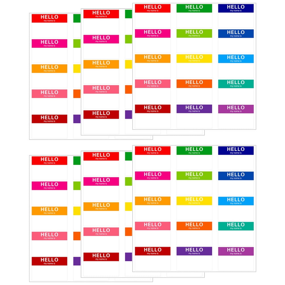 Raindrops 20 Sheets of Portable Name Tags Compact Name Labels Multi ...