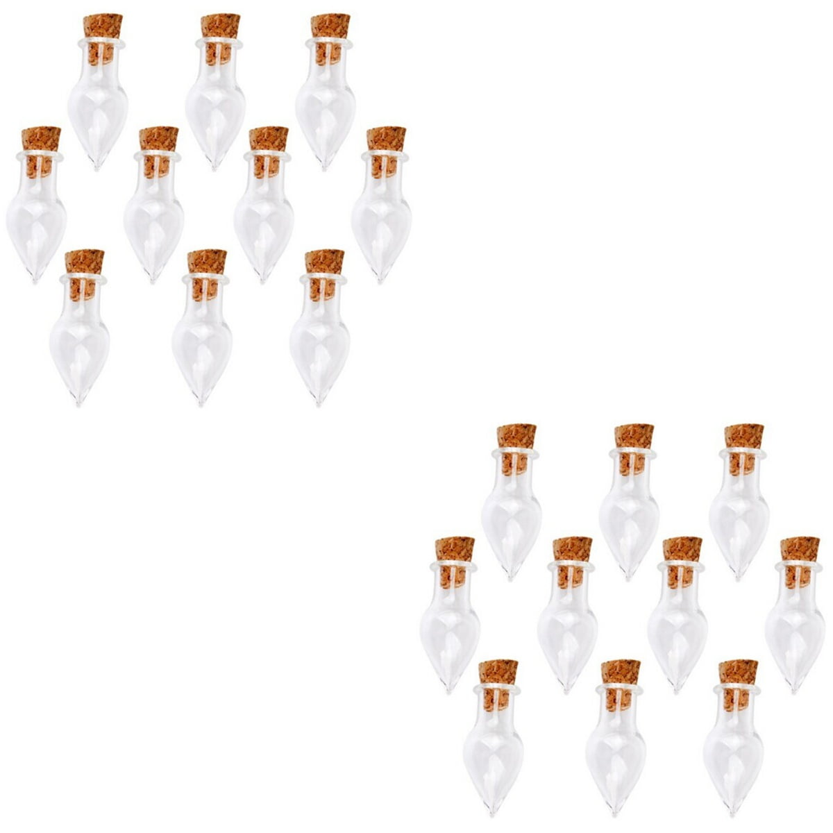 Raindrops 20 pcs Teardrop Shape Mini Wish Note Craft Glass Bottles Jars ...