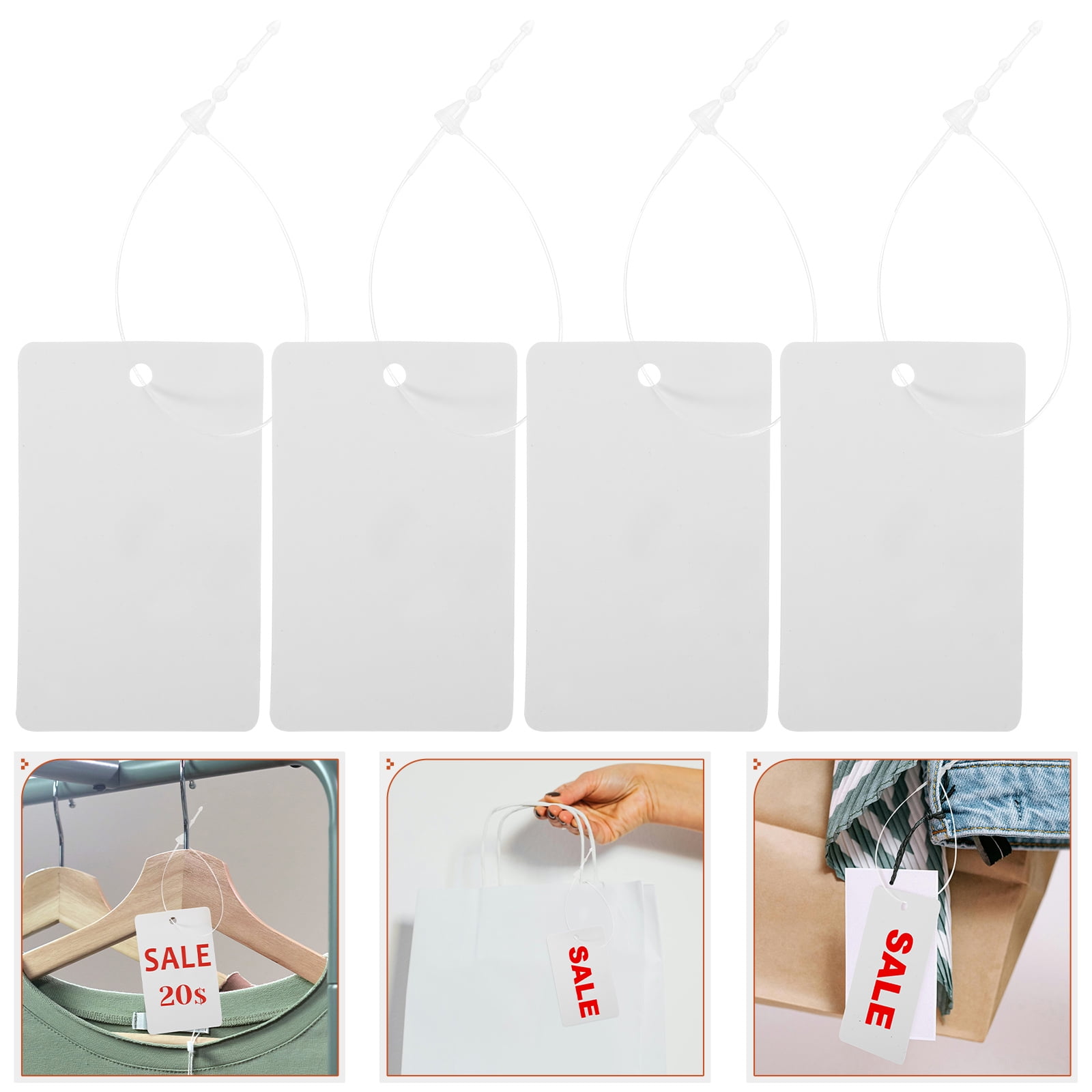 Raindrops 200 Pcs Tabs Reusable Small Strips Clothing Labels Blank ...