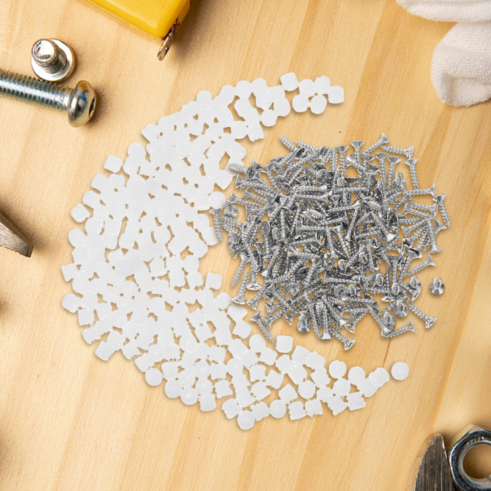 Raindrops 200 Sets Expansion Pipe Screws Cabinet Door Expansion Plugs Nut Accessories Self ...