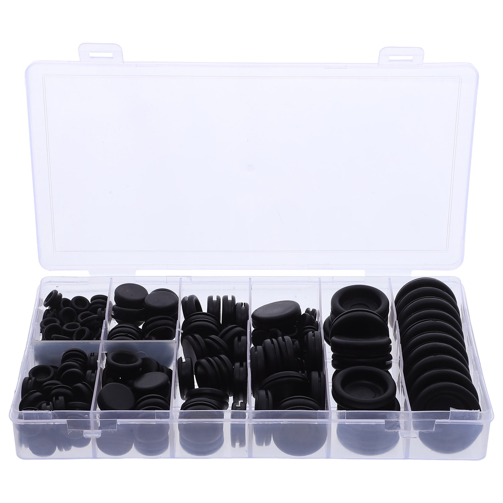 Raindrops 200Pcs Rubber Wire Grommets Black Cable Protector Kit with ...