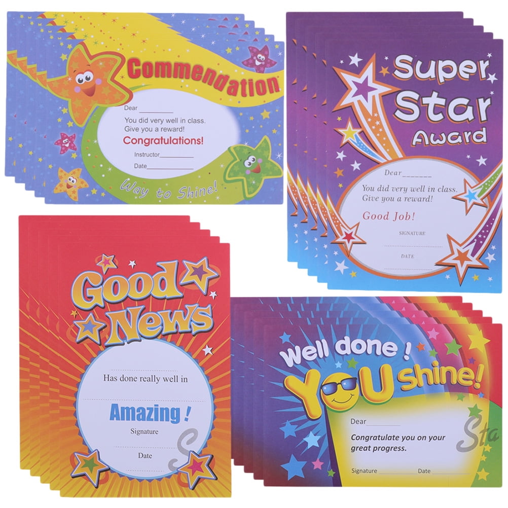 Raindrops 200pcs Award Certificates Cartoon Completion Certificates For ...