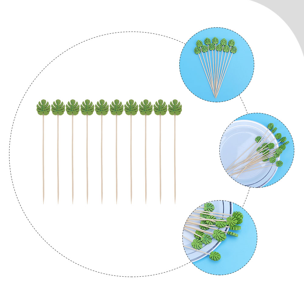 Raindrops 200pcs Disposable Food Picks Leaf Design Cocktail Fruit ...