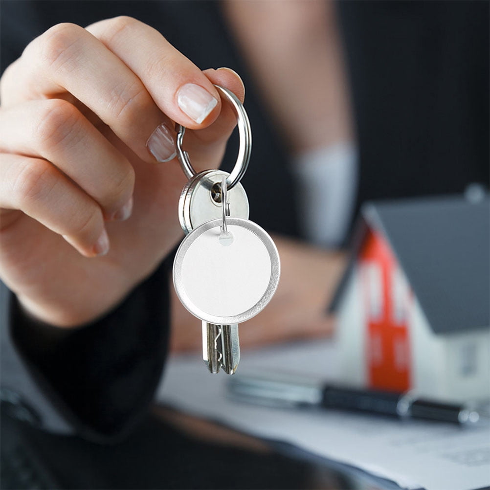 Raindrops 200pcs Metal Ring Key Tags Round Labels Car Keychain Tags ...