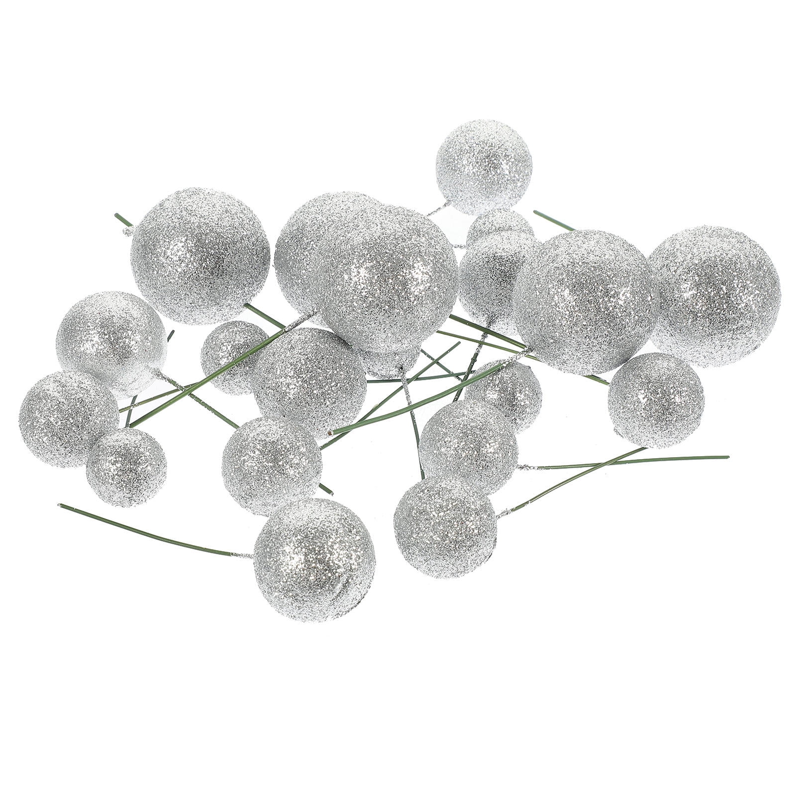 Raindrops Shiny Silver Cake Balls with Iron Wire Stems for Elegant ...