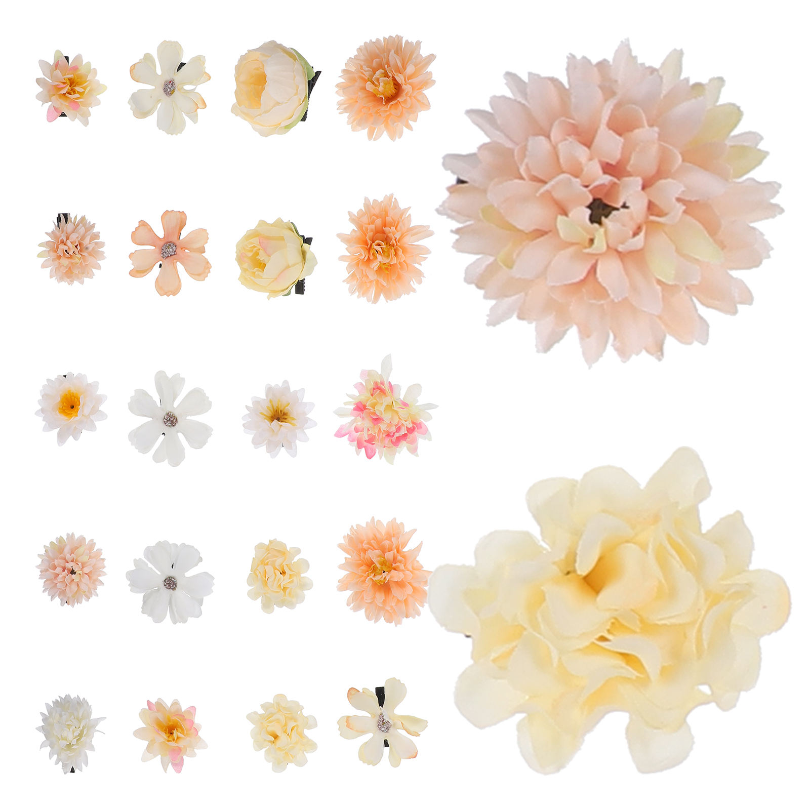 Raindrops 20Pcs Assorted Color Silk Cloth Flower Hair Clips For Women ...