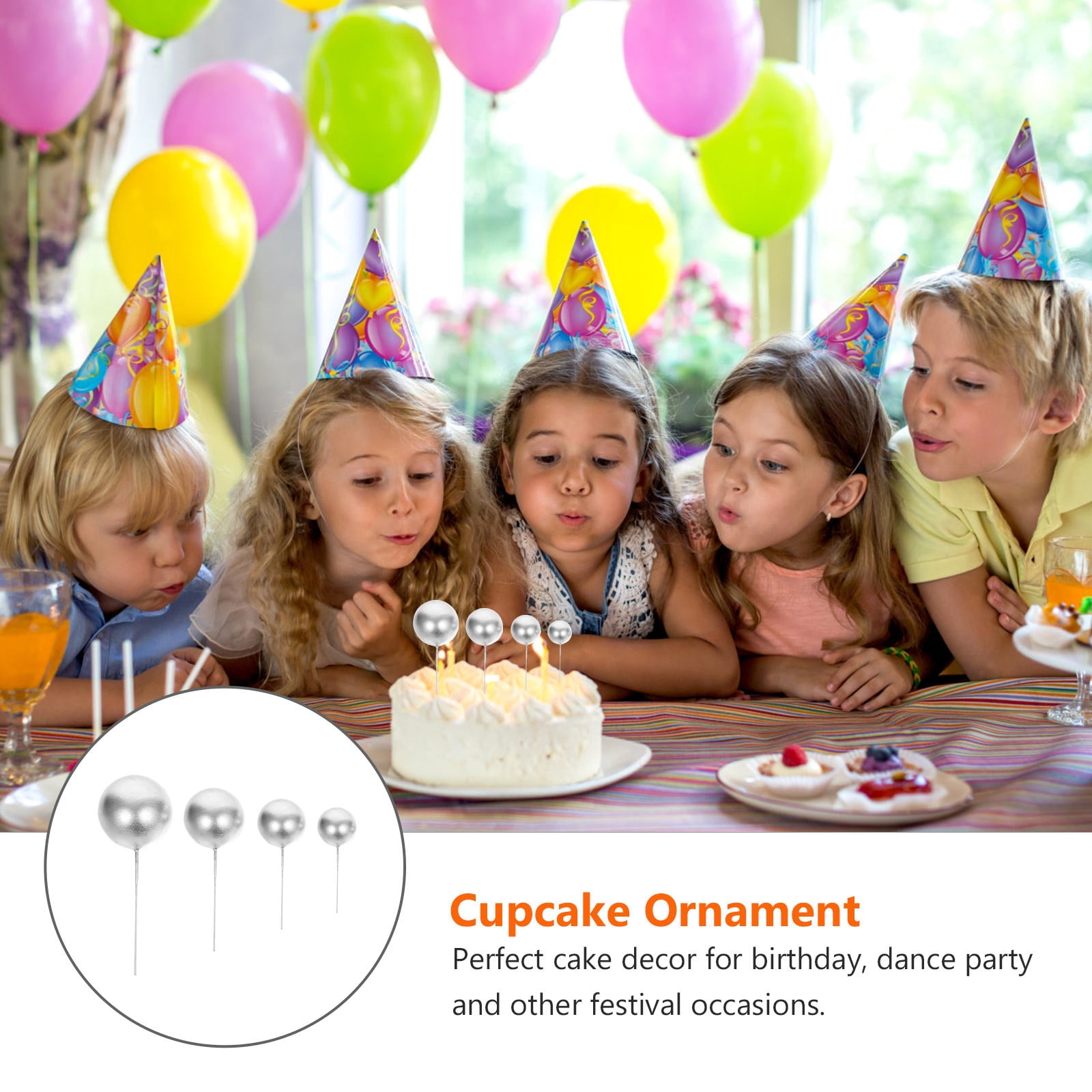 Raindrops Cake Decoration Creative Round Ball Shaped Cupcake Ornament ...